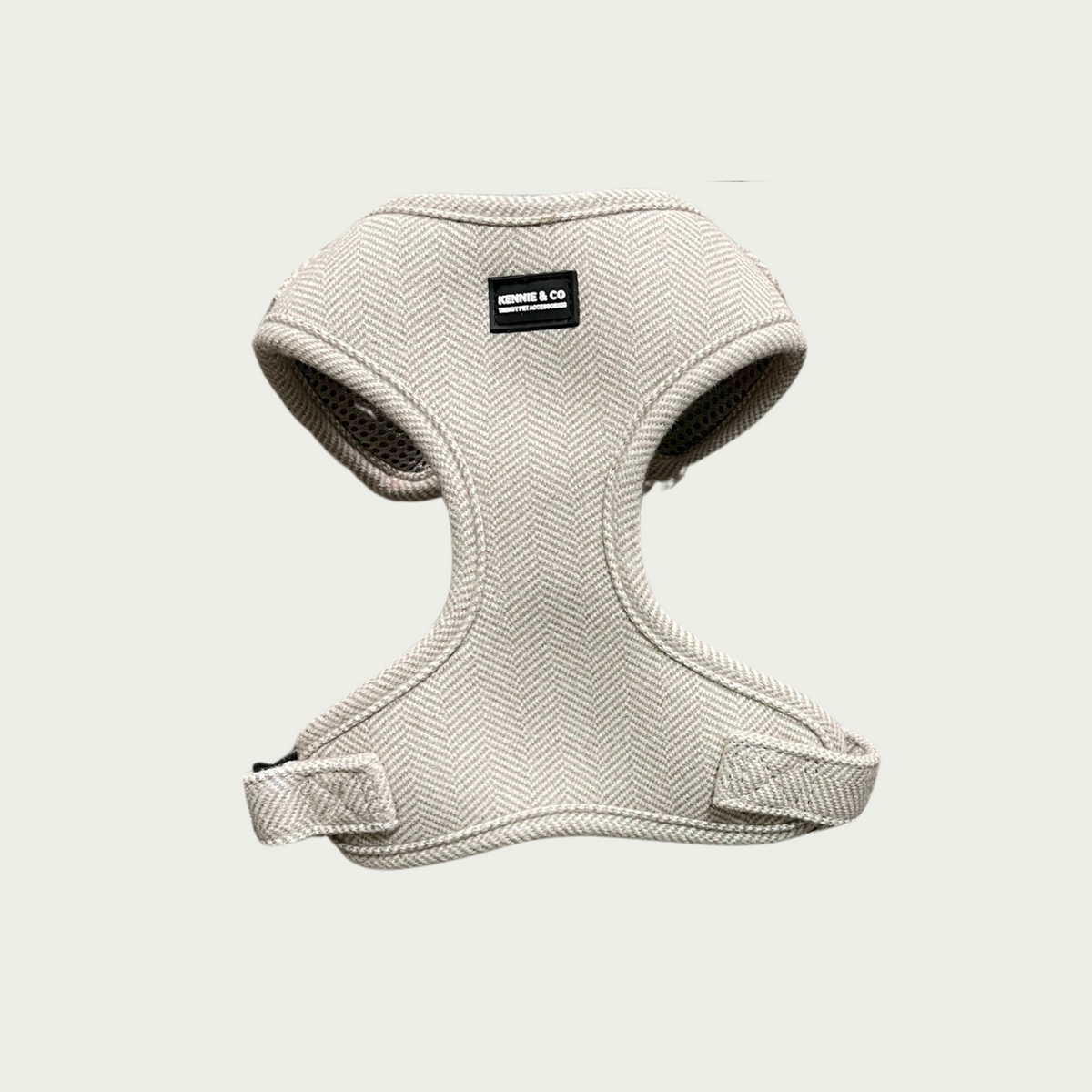The "Cooper" Dog Harness | Beige Herringbone Pattern – kennieandco